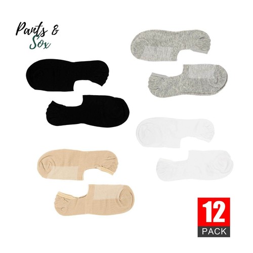 Mens Women 12 Pairs Low Cut No Show Non Slip Heel Grip Footlets ...