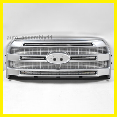 For 2015-2017 Ford F-150 Platinum Brushed Satin Front Bumper Grille ...