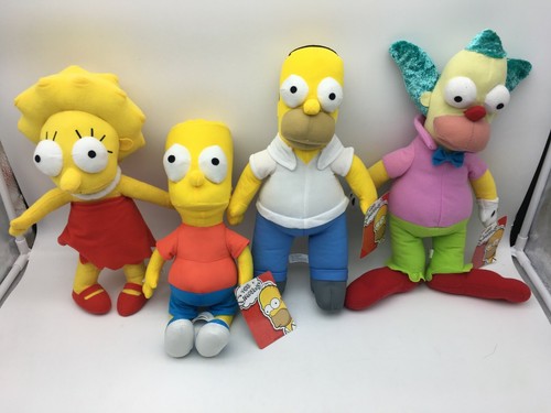 Lot of Simpsons Plush w/ Tags - Lisa, Bart, Homer, Krusty Clown (Toy ...