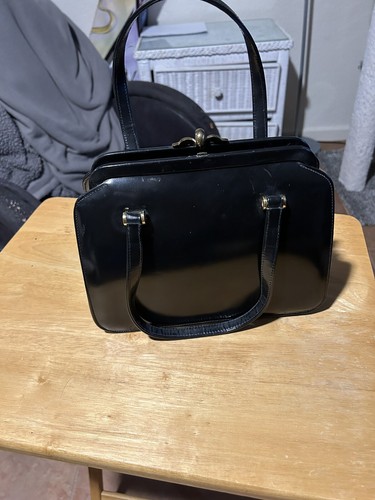 Vintage DOFAN FRANCE Leather Handbag Purse Black | eBay