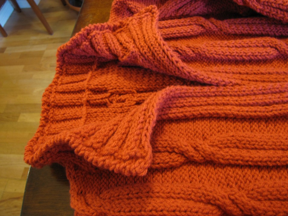 Handmade Knit Cabled Coat Red-Raspberry Cardigan Long Sleeve Open Front ...