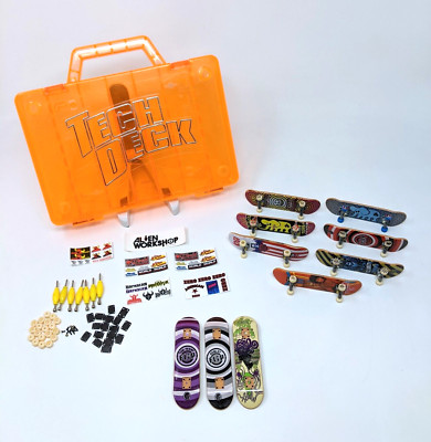 VTG Lot of 10 Tech Deck Fingerboard Skateboard w/ Carry Case Storage ...