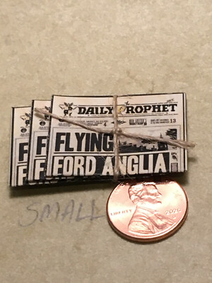 2" tall SMALL tiny Daily Prophet newspaper twine mini Flying Ford ...