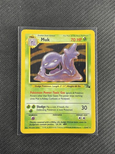 Pokemon Card Muk Holo Unlimited Fossil Set WotC 1999 Ultra Rare 13/62 ...