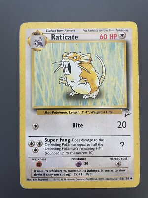 Raticate 58/130 Base Set 2 TCG Pokémon | eBay