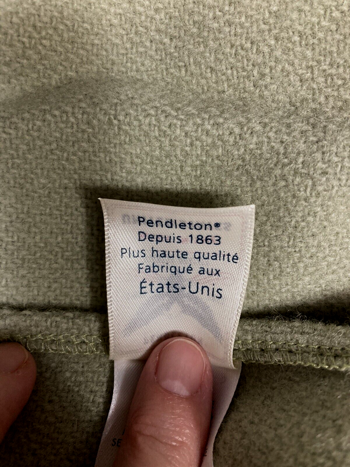 Pendleton Eco-Wise Easycare Wool Sage Green Standard Pillow Sham USA ...