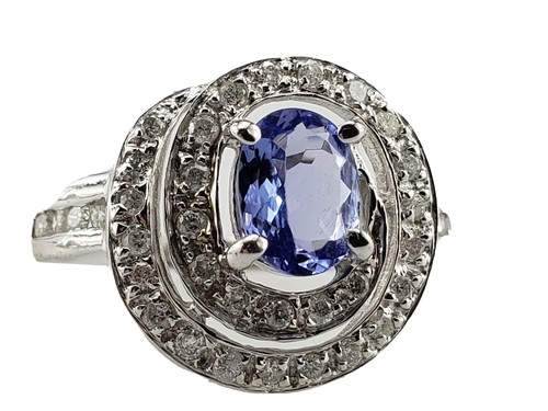 1.42ct Purple Tanzanite Diamond Ring JCR John Rinker 14k White Gold ...