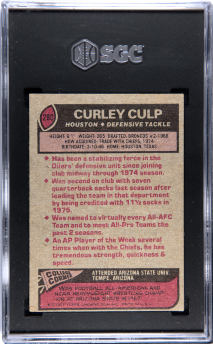 1977 Topps #280 Curley Culp SGC 5 | eBay