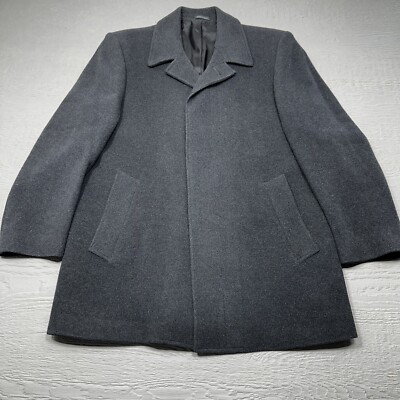 Alexandre London Coat Mens 40 Gray Wool Cashmere Button Front Over ...