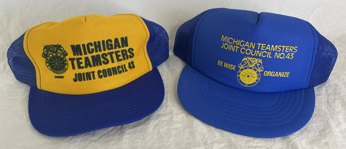 Two Vintage 70's Michigan Teamsters Local 43 Union Trucker Hat Snapback ...