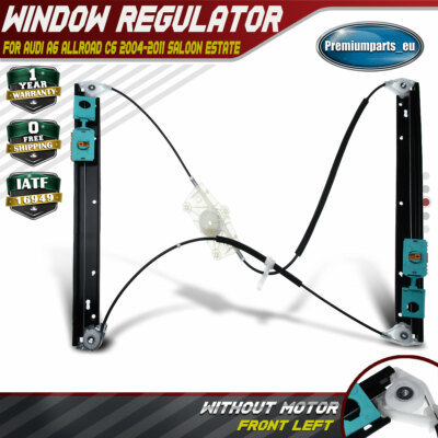 Window Regulator w/o Motor Front Left Passenger for Audi A6 C6 04-11 ...