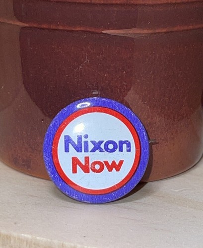 Vintage Nixon Now Political Campaign Mini 1” Pin Button FREE SHIPPING ...