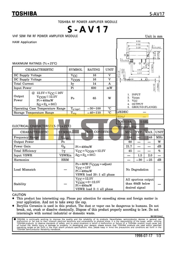 1PCS Brand New Module TOSHIBA S-AV17(K2) Quality Assurance 100% | eBay