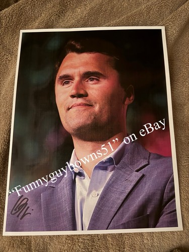 Charlie Kirk SIGNED Photo AUTOGRAPHED 8x10 TPUSA HQ Authentic TRUMP | eBay
