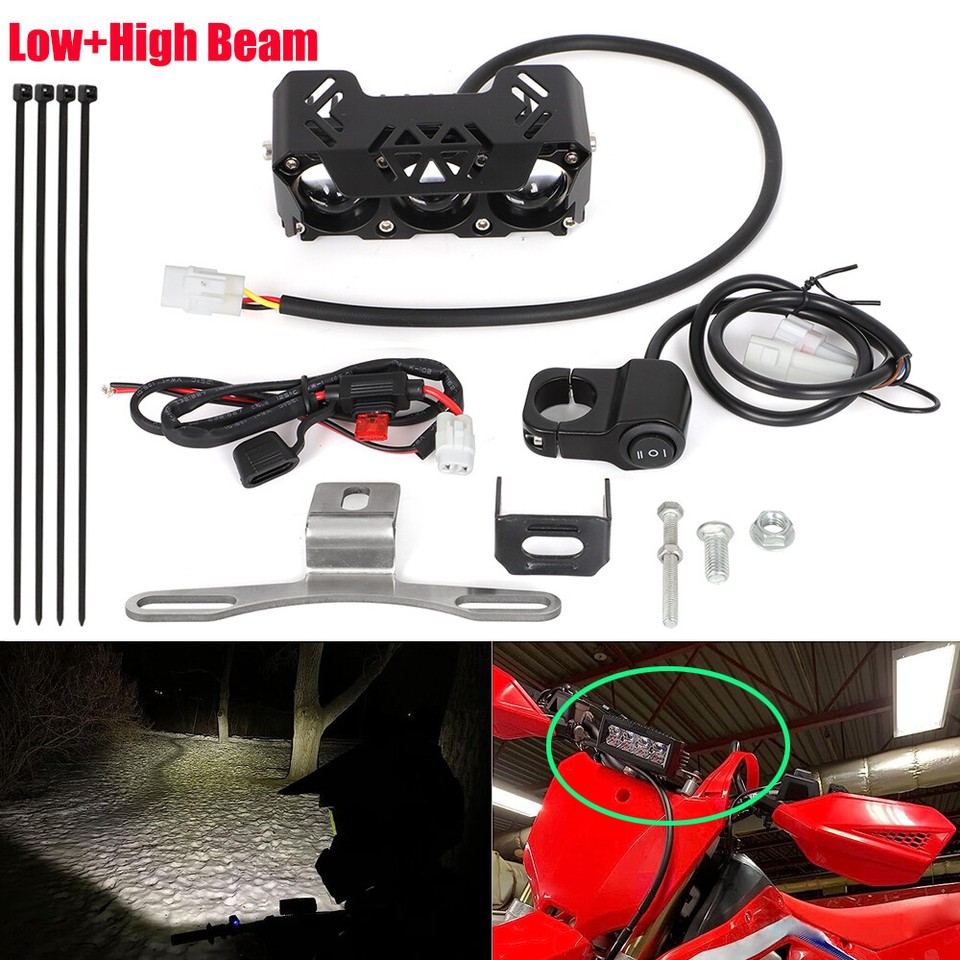 Universal Dirt Bikes Motorcycle LED Light Kit Headlight light Bar ...