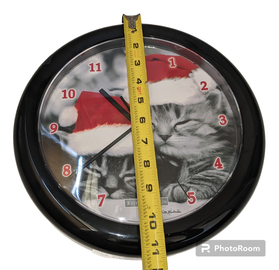 KEITH KIMBERLIN Limited Edition Wall Clock Cute Christmas Cats ...