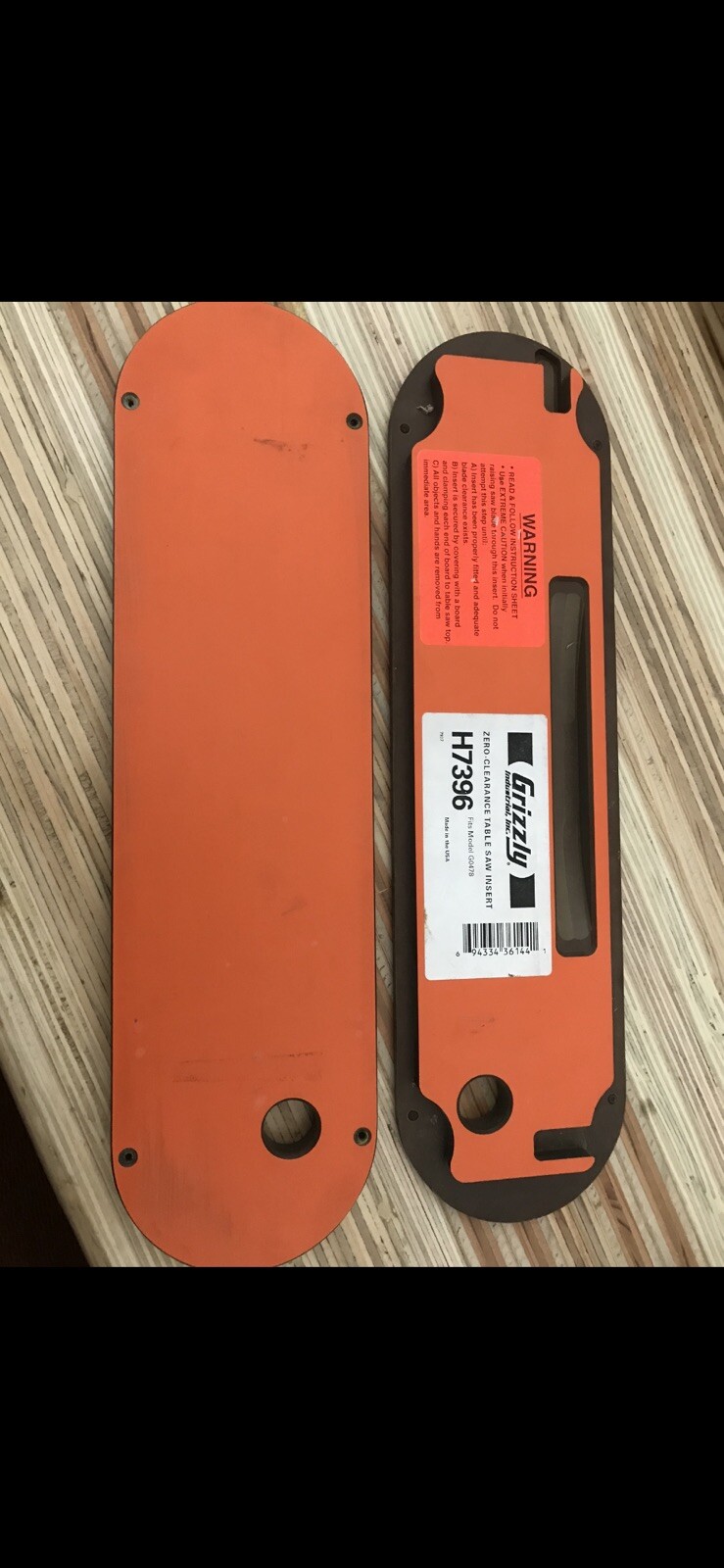 Grizzly zero clearance inserts | eBay