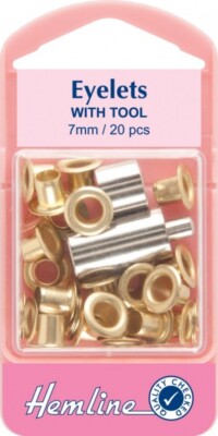 Hemline Metal Eyelets Kit Gold - 7mm - per pack of 20 | eBay UK