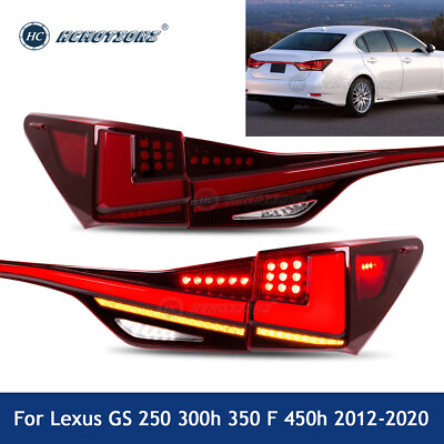 Red LED Tail Lights For Lexus GS 200t 350 450h F 2012-2020 Rear Lamps ...