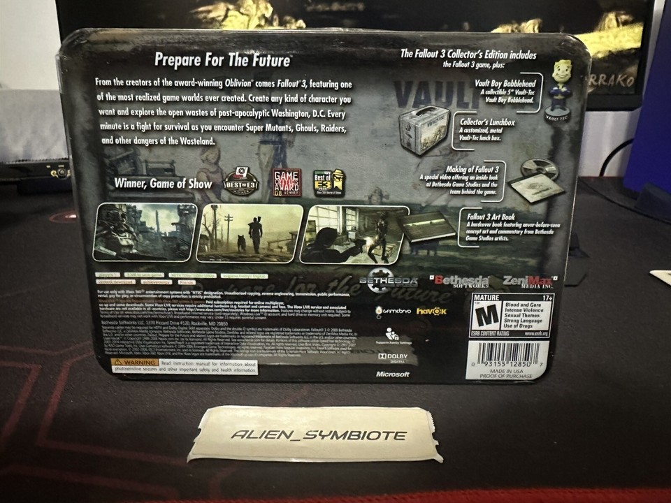 Fallout 3 XBOX 360 Collector’s Preorder Edition MINT CONDITION ...
