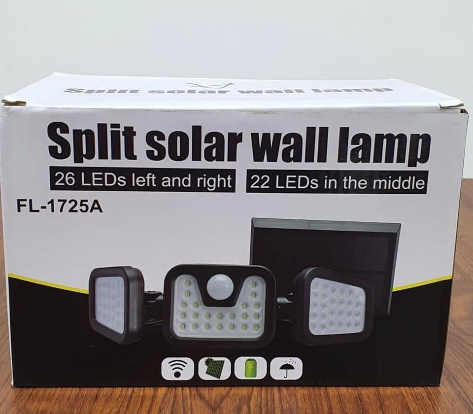 Split Solar Wall Lamp FL-1725A 3 Head Solar Wall Light Outdoor Security ...