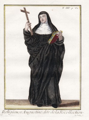 Now Augustinian Order St. Augustine Nun Costume Tracht Engraving 1790 ...
