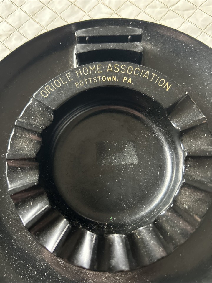 Vintage 1950’s Oriole Home Association Hard Plastic Ashtray W Match ...