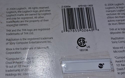Logitech Z-5300e 5.1 THX Surround Computer Speakers Subwoofer COMPLETE ...