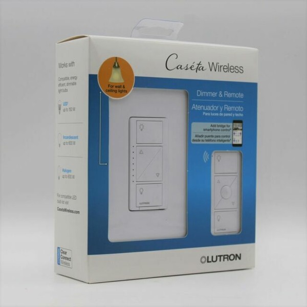 Lutron P-PKG1W-WH-R Caseta Wireless Smart Lighting Dimmer Switch and ...