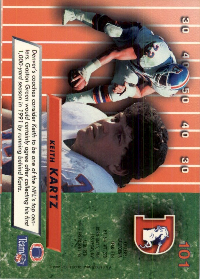 1992 Ultra NFL Keith Kartz #101 | eBay