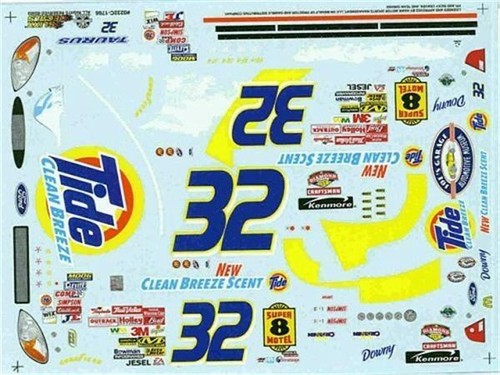 Slixx 1766 #32 Tide Clean Breeze 2002-Ricky Craven Nascar decal | eBay