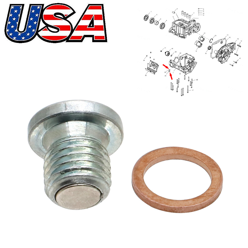 For Polaris RZR Sportsman Ranger Magnetic Engine Oil Drain Plug ...