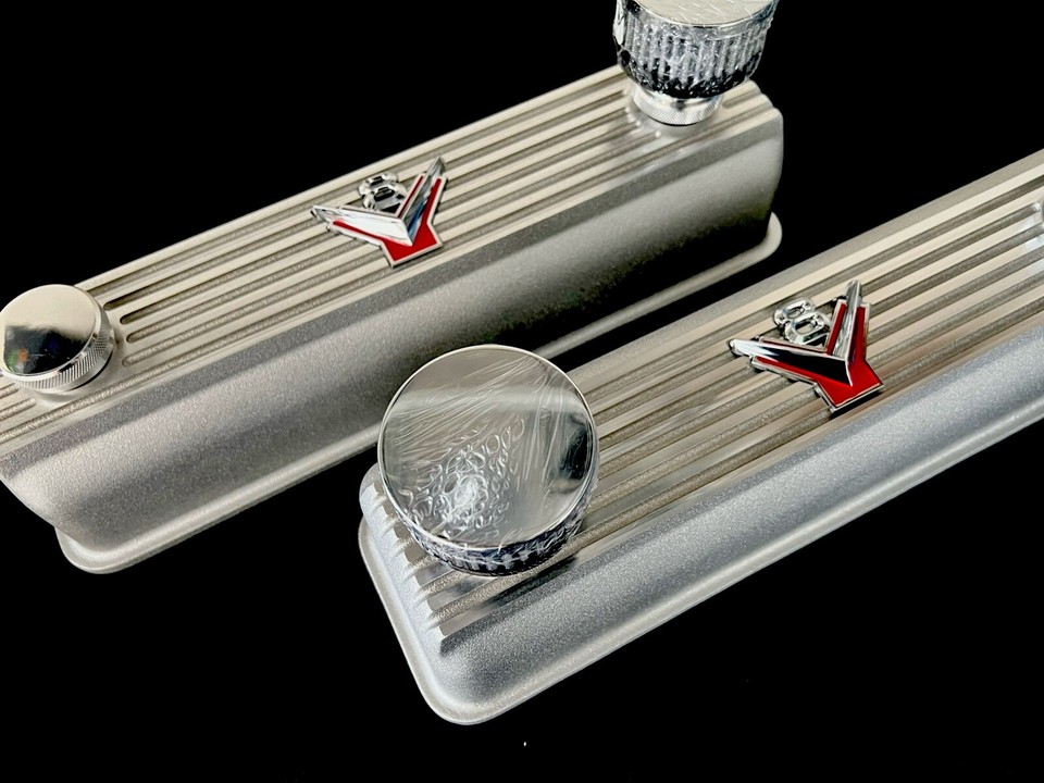 CNC Machined Blue Thunder Ford Y-Block 272, 292, 312 V8 Emblem Valve ...