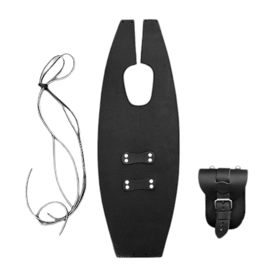 SUZUKI VS800 VS1400 INTRUDER - BLACK LEATHER TANK CHAP PANEL BRA PAD ...