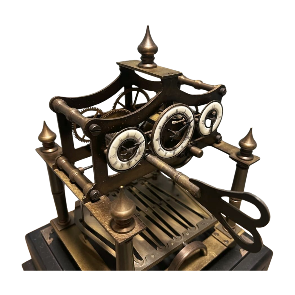 Dent London 1869 Style Congreve Rolling Ball Clock Skeleton Fusee w ...