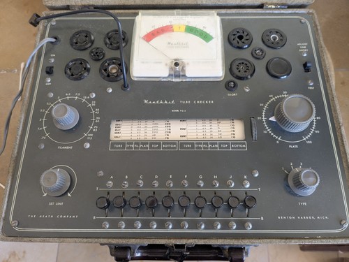 Heathkit TC-2 Tube Checker Tester in Working Condition with Wood Base ...