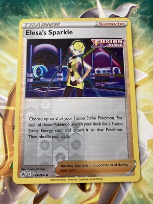 Pokémon TCG Elesa's Sparkle Fusion Strike 233/264 Reverse Holo Uncommon ...