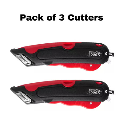 Easy Cut 2000N RED Safety Box Cutter Knife with Holster (Pack of 2 ...