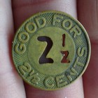 RARE 1920s Shanghai China 2.5 cents Omnibus Token Bus Coin Issued C.G.O ...