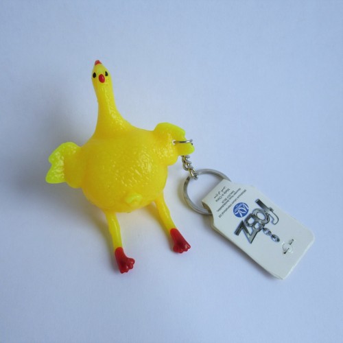 WL International Fobz Squeezy Chicken Novelty Keyring (63410 Key Ring ...