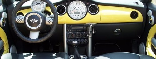 Mini OEM R52 R53 Blue Red Yellow Interior Dashboard 3 PIece Trim Kit ...