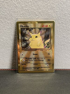 Pokemon Gold Metal Pikachu Card 58/102 - Celebrations UPC * HAS SCUFFS ...