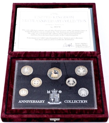 1996 UK Silver Proof Decimalisation Anniversary Coin Collection + COA ...