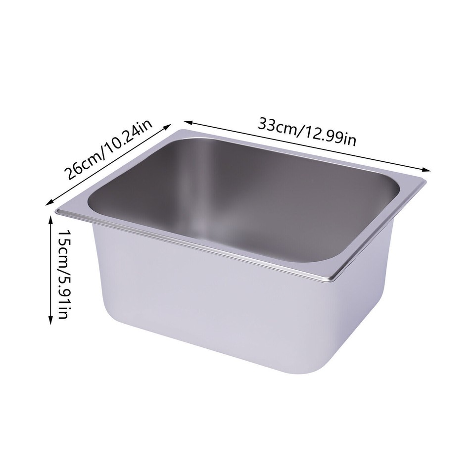 6 PACK 1/2 Size 6" Deep Stainless Steel Hotel Steam Prep Table Buffet ...