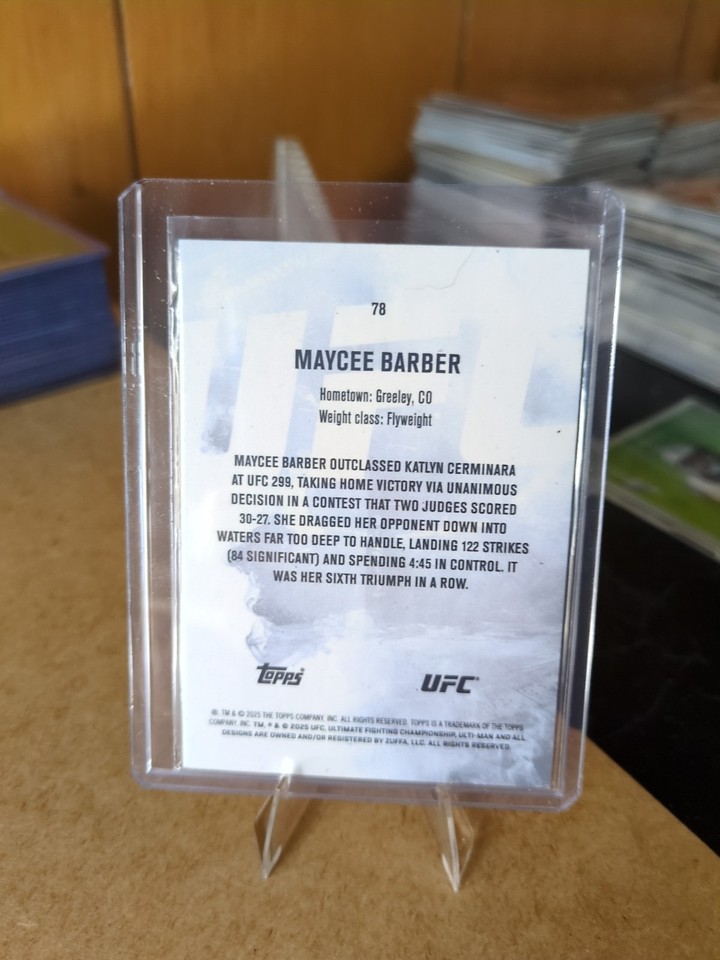 2025 Topps Ufc Maycee Barber Knockout /299 Bronze | eBay