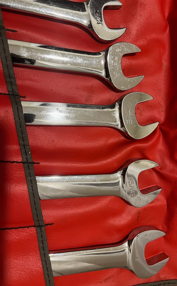 Snap-On SAE Combination Wrench Set 3/8 TO 1 INCH 11 PIECE C-114B In Red ...