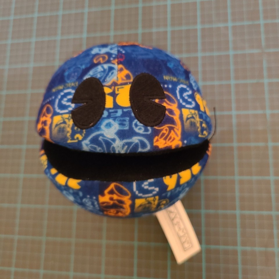 Pac-Man Sticker Bomb Plush 4" Toy Stuffed Doll Pacman 80"s Figure Blue ...