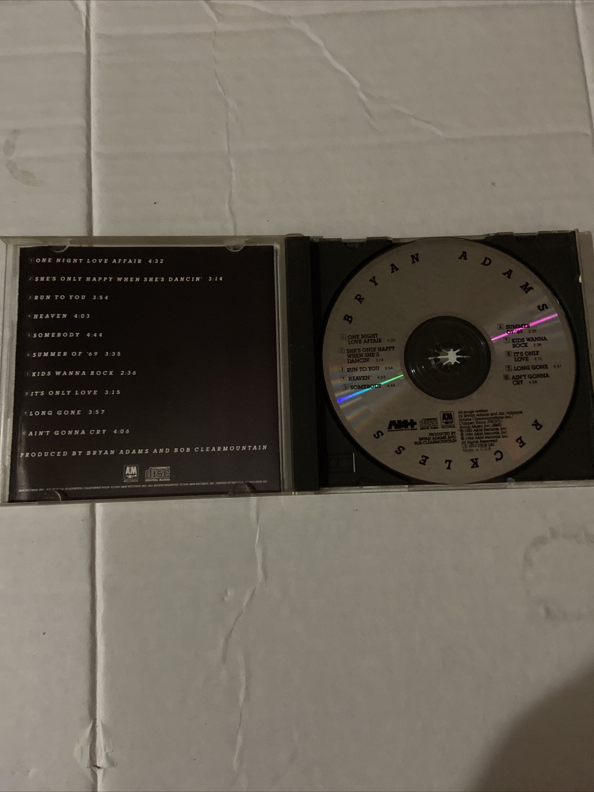 Reckless by Adams, Bryan (CD, 1990) for sale online | eBay