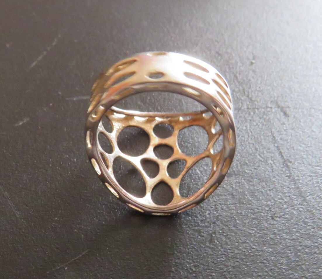 925 Sterling Silver Wide Holes Ring Size Q | eBay UK