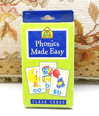 SCHOOL ZONE PHONICS MADE EASY ALPHABET FLASH CARDS AGES 6 AND UP | eBay
